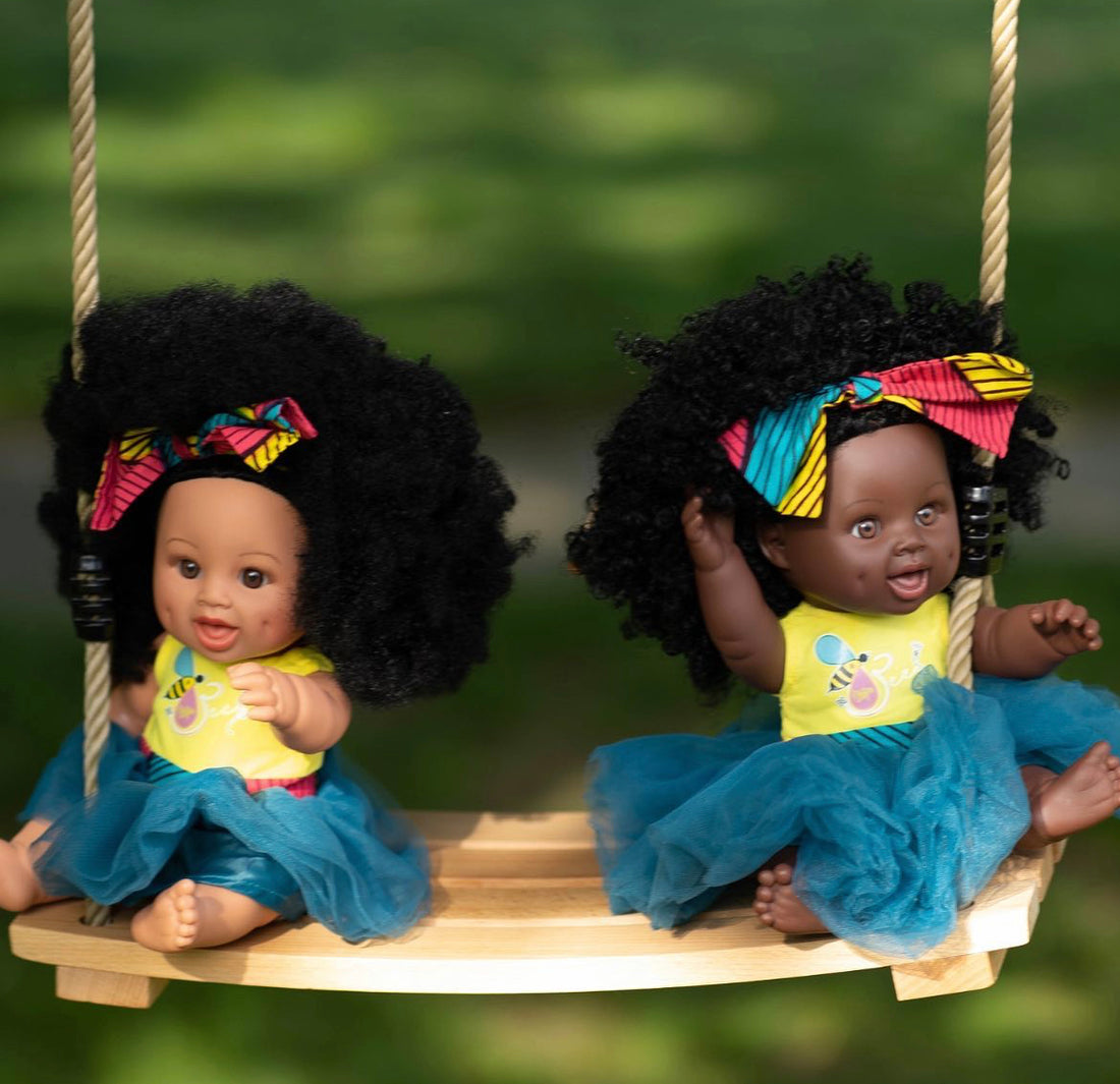 Cocoa Belle Bee Baby Doll | Curly Hair Latino Doll | Orijin Bees